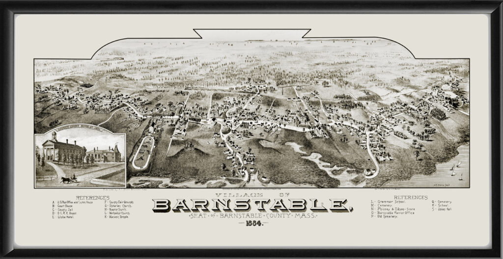 Barnstable MA 1884 Restored Map | Vintage City Maps