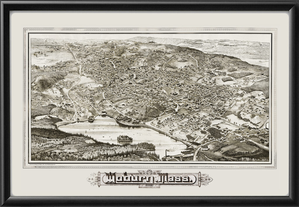 Woburn MA 1883 Restored Map | Vintage City Maps
