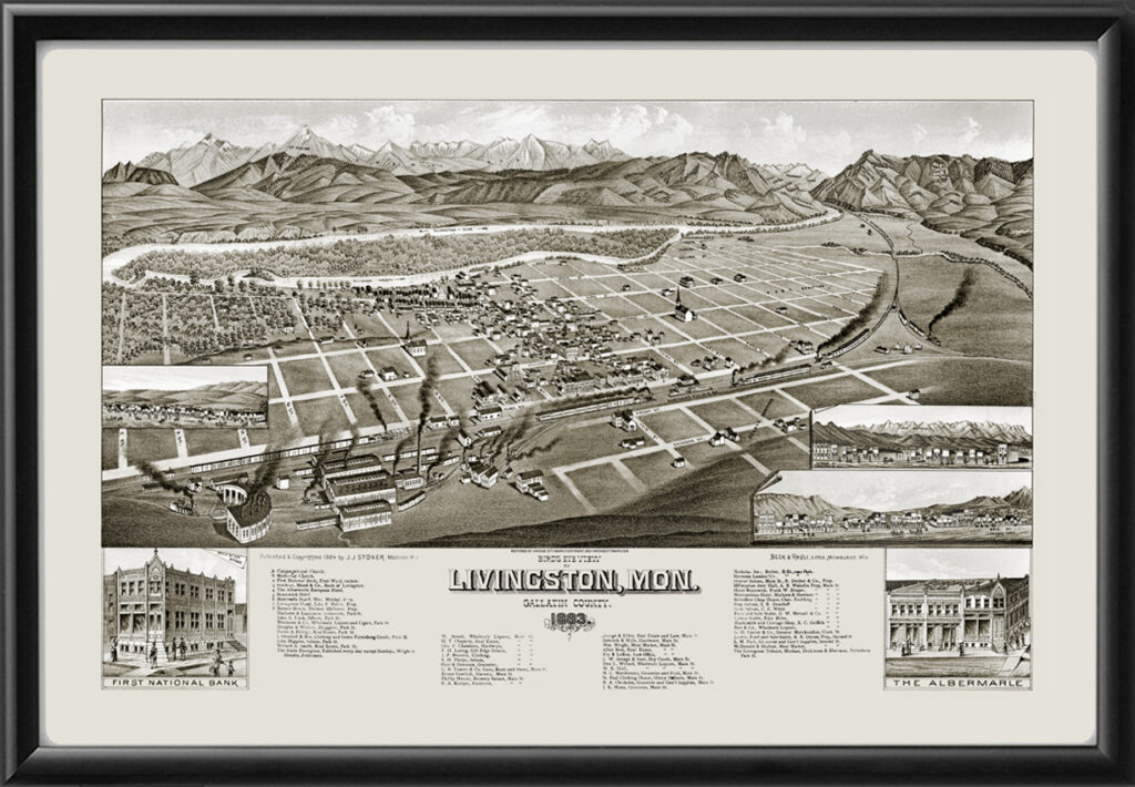 Livingston MT 1883 Restored Map | Vintage City Maps