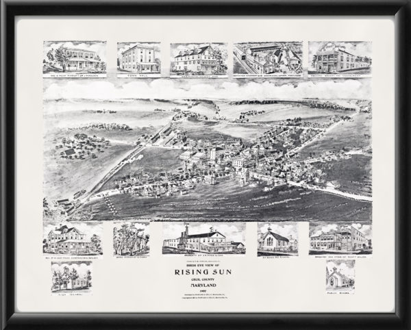 Rising Sun MD 1907 Restored Map | Vintage City Maps