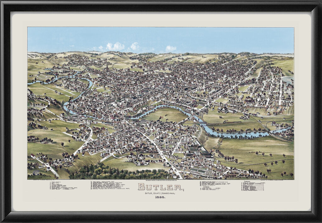 Butler PA 1896 Restored Map | Vintage City Maps