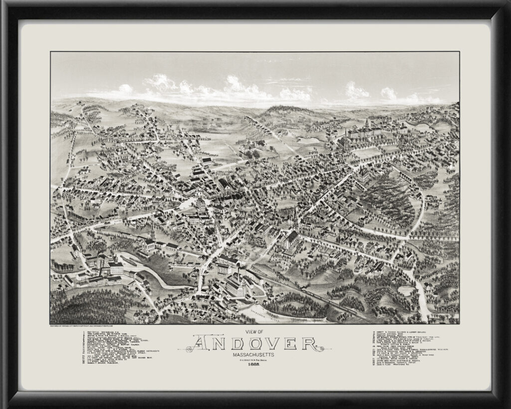 Andover MA 1882 Restored Map | Vintage City Maps
