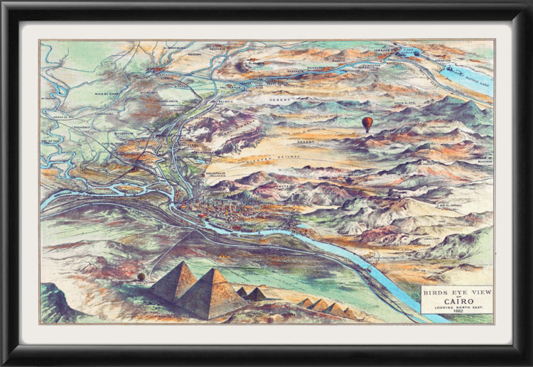 Cairo Egypt 1882 Restored Map | Vintage City Maps