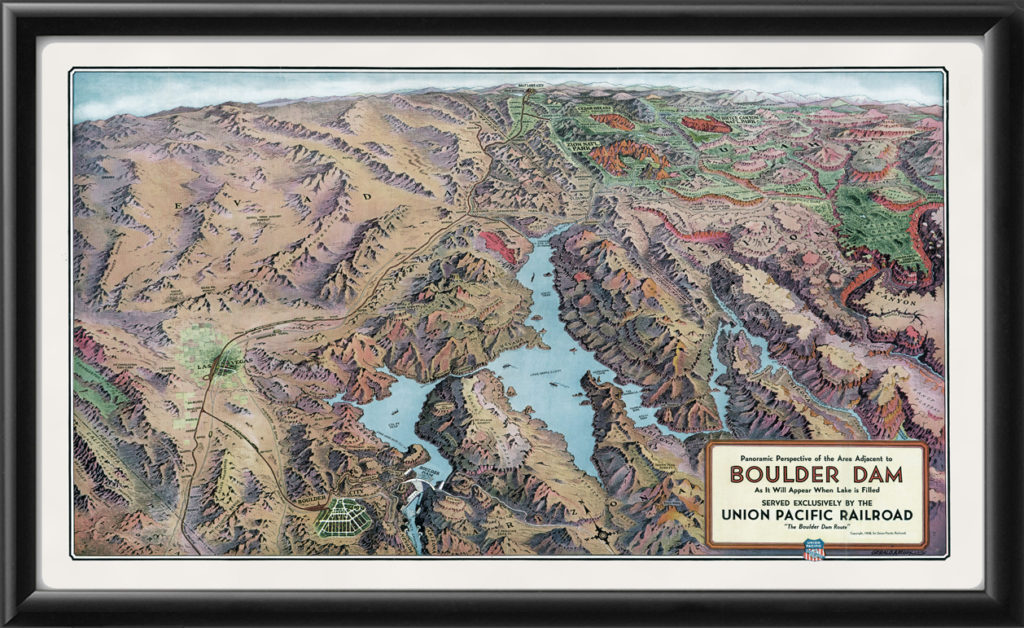 Boulder Dam NV 1938 Restored Map | Vintage City Maps