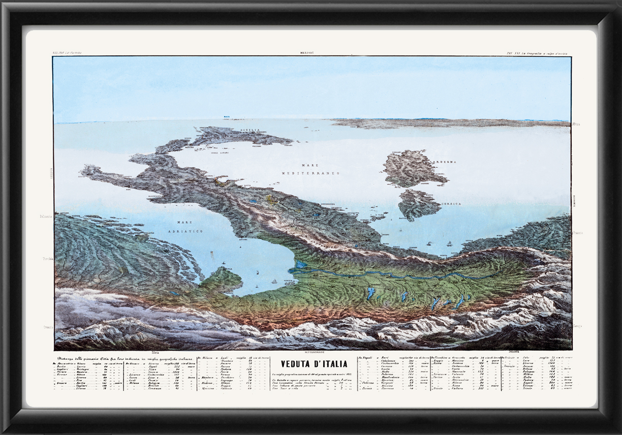 Arezzo Italy 1835 (Color) Restored Map | Vintage City Maps