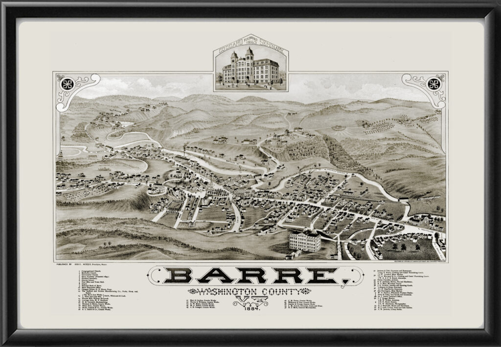 Barre, Vermont, 1884 - Vintage City Maps - Restored Views