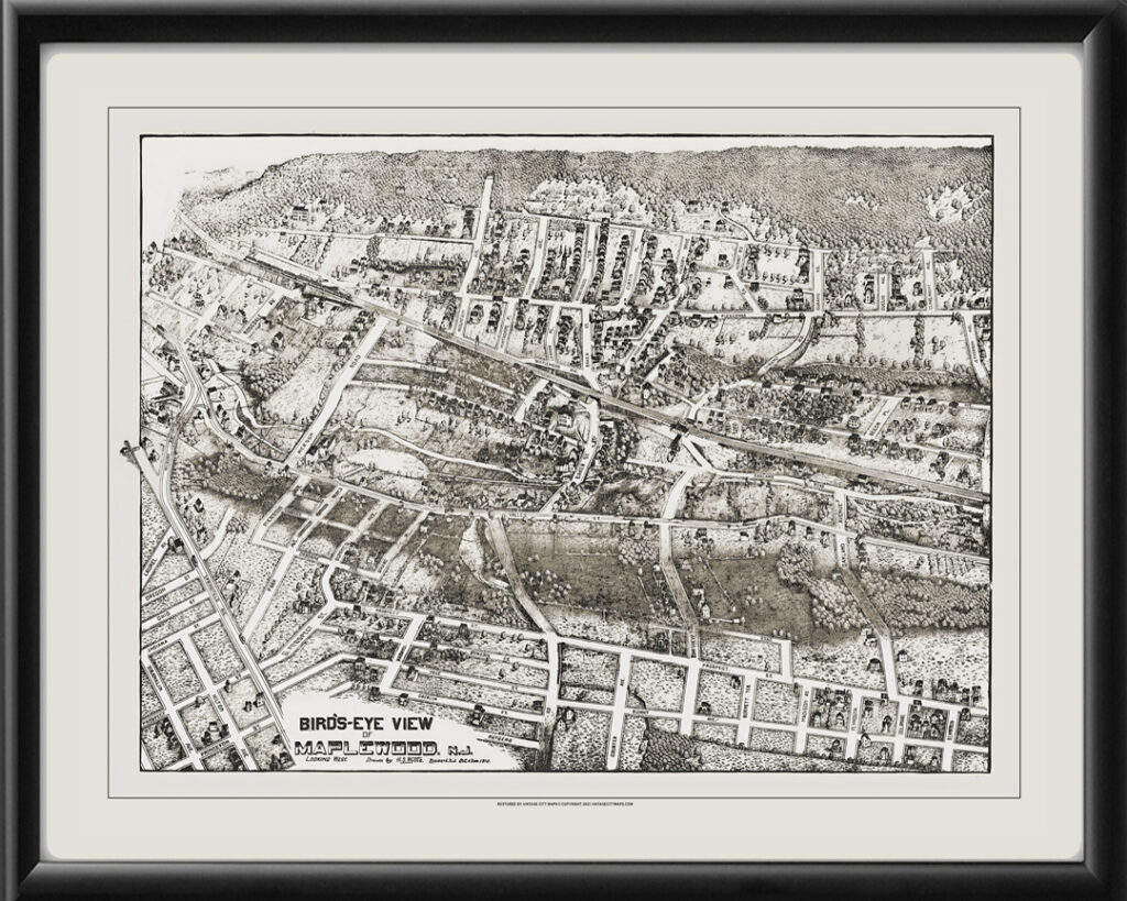Maplewood, NJ, 1910 - Vintage City Maps - Restored Maps