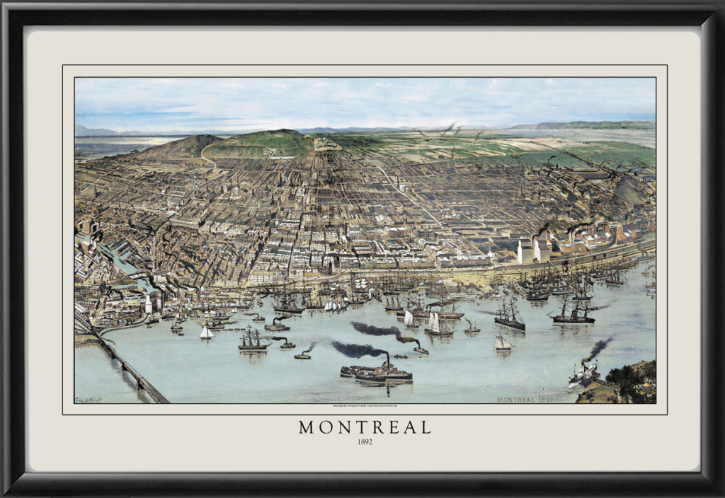 Montreal Canada 1892 - Vintage City Maps - Restored City Views
