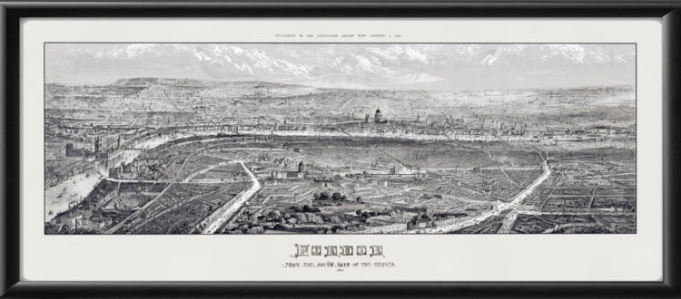 London England 1640 - Vintage City Maps, Restored City Maps