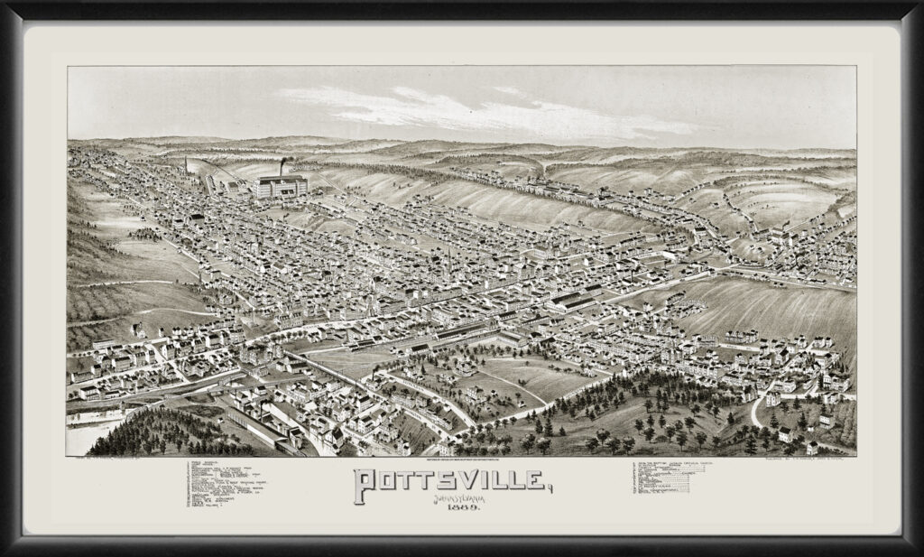 Pottsville, PA 1889 - Vintage City Maps