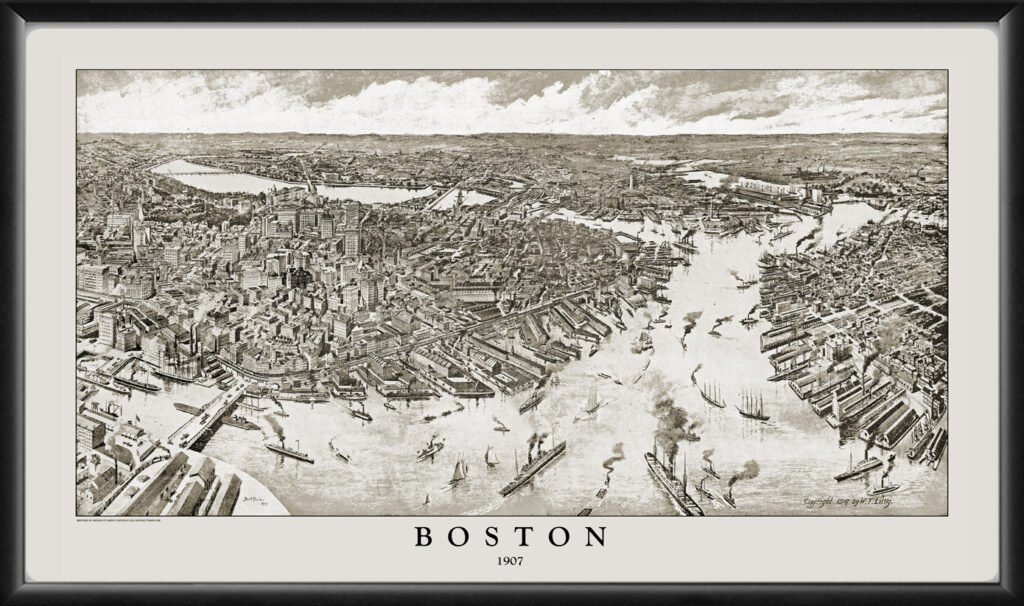 Boston MA 1907 - Vintage City Maps