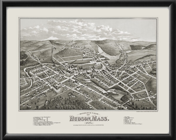 Hudson MA 1878 - Vintage City Maps