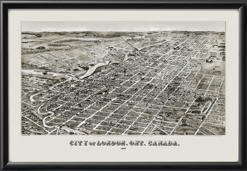 London, Ontario, Canada 1890 - Vintage City Maps