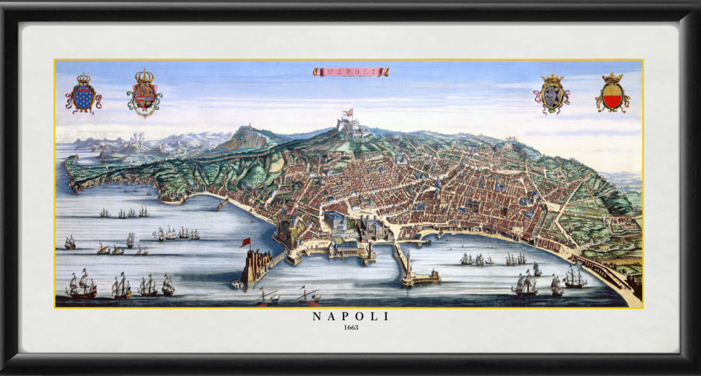 Naples Italy 1663 Restored Map | Vintage City Maps