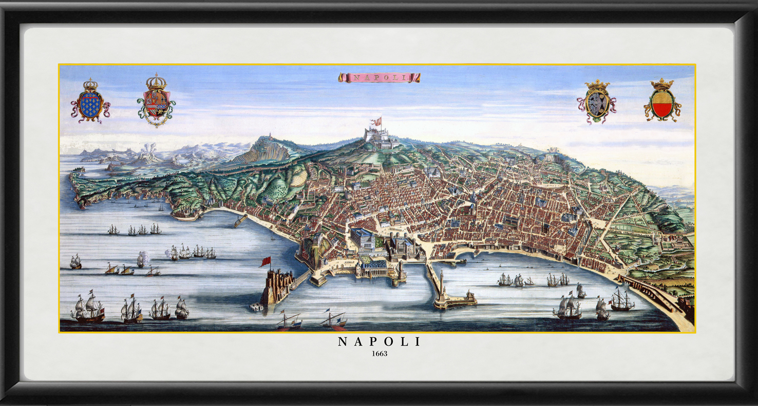 Naples Italy 1663 Restored Map | Vintage City Maps