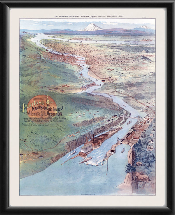 Portland, Oregon 1923 - The Columbia River Highway - Vintage City Maps