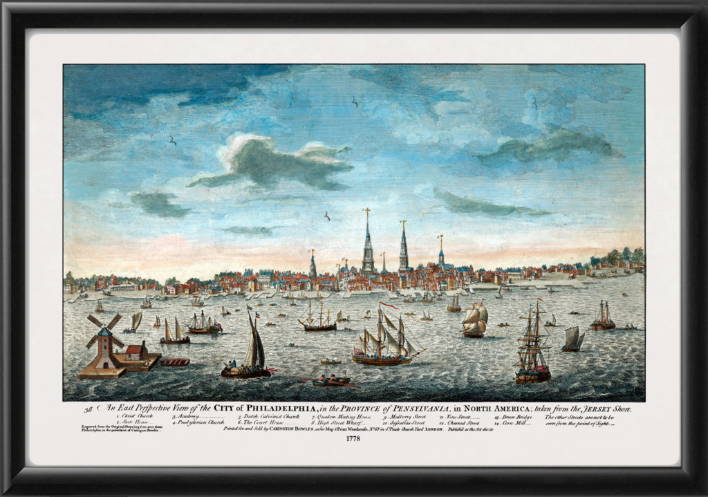 Philadelphia PA 1778 Restored Map | Vintage City Maps