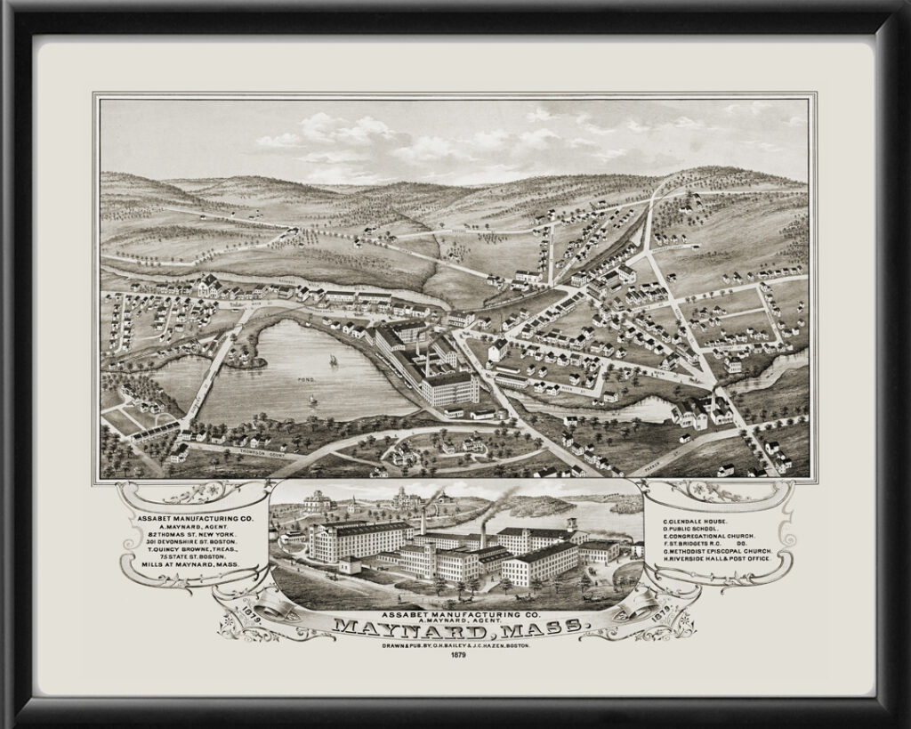 Maynard, MA 1879 Restored Map | Vintage City Maps