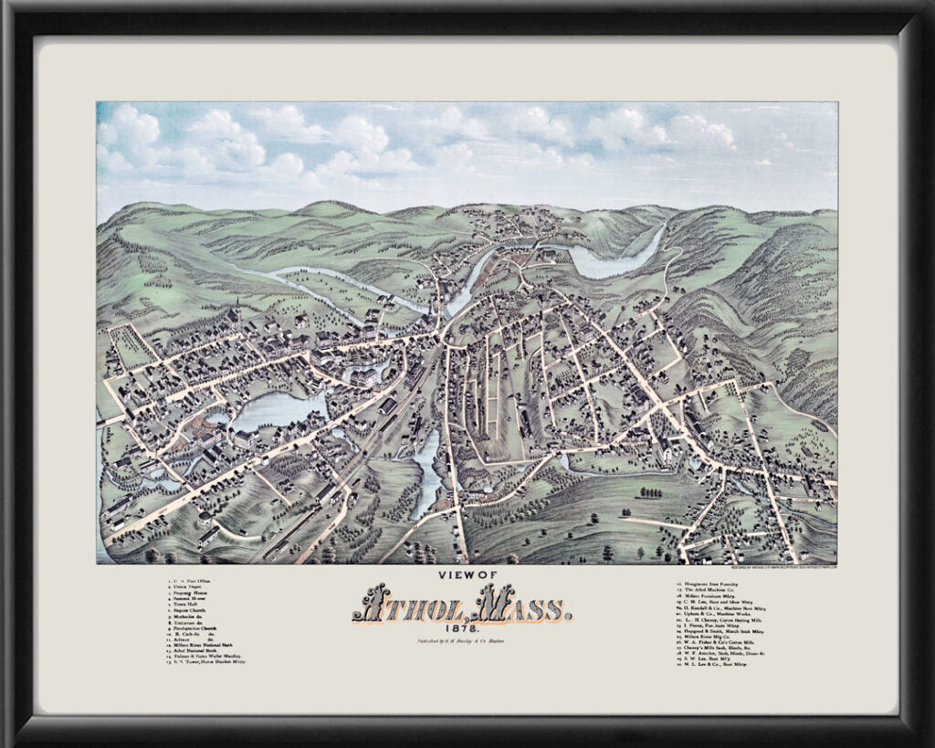Athol MA 1878 Restored Map | Vintage City Maps