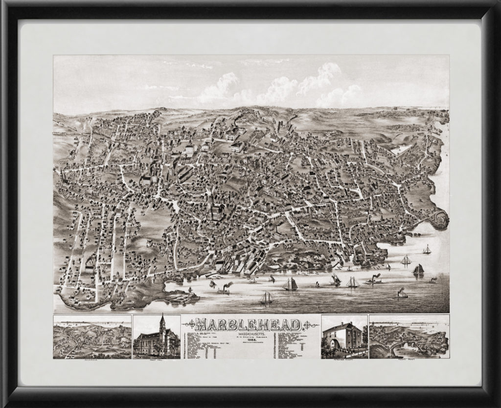 Marblehead MA 1882 Restored Map | Vintage City Maps