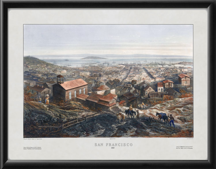 San Francisco CA 1870 Restored Map | Vintage City Maps