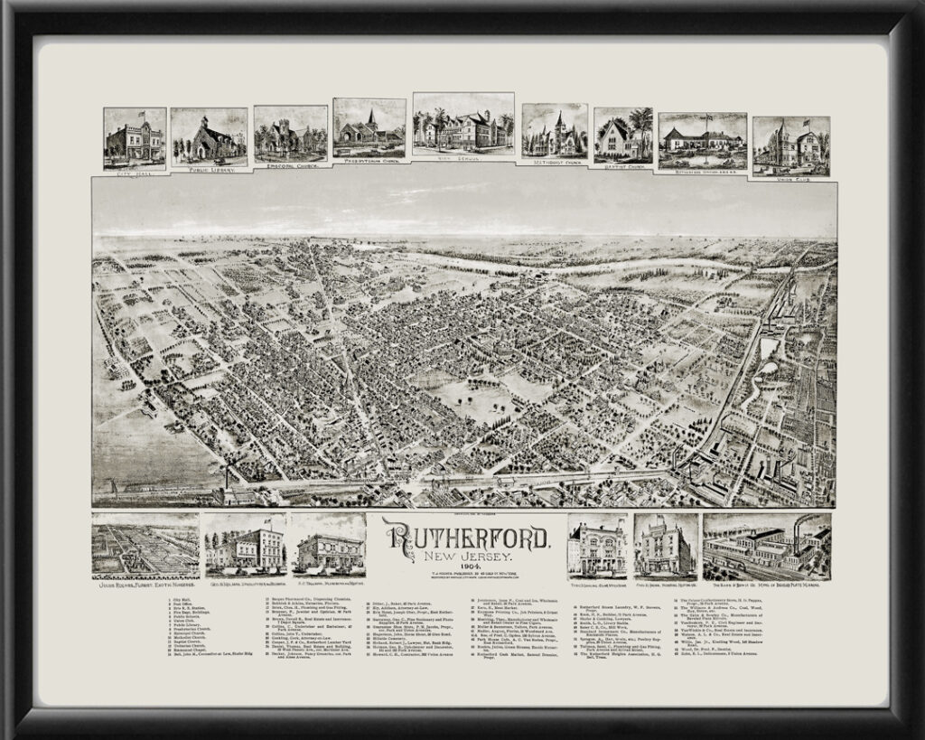 Rutherford NJ 1904 Restored Map | Vintage City Maps