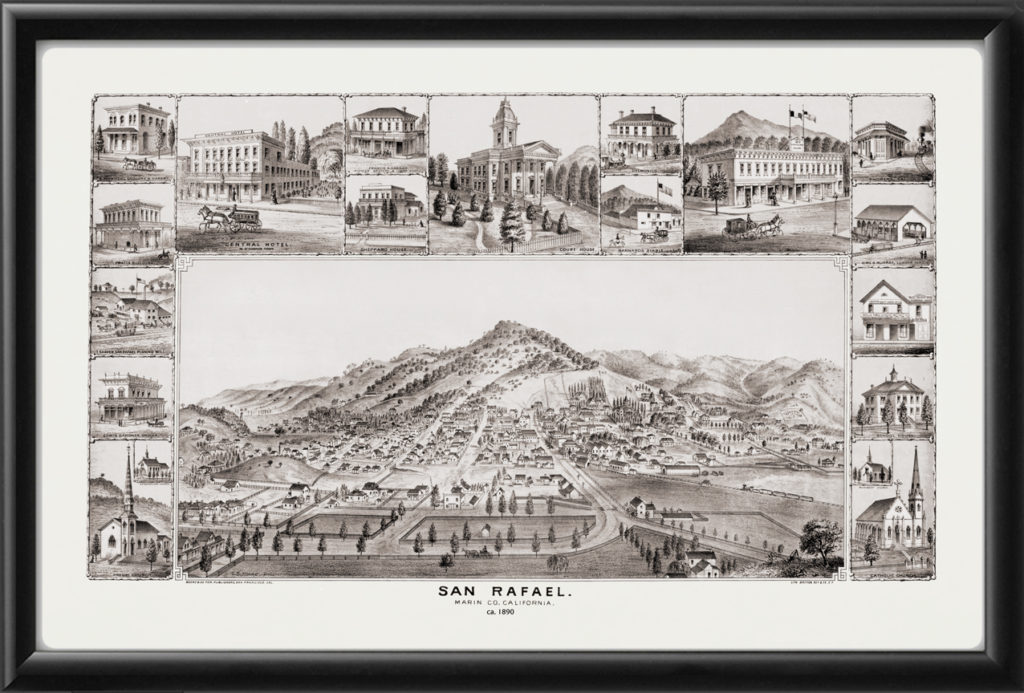 San Rafael CA 1891 Restored Map | Vintage City Maps