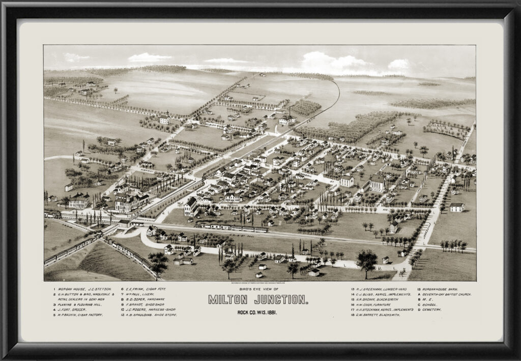 Milton Junction WI 1881 Restored Map | Vintage City Maps