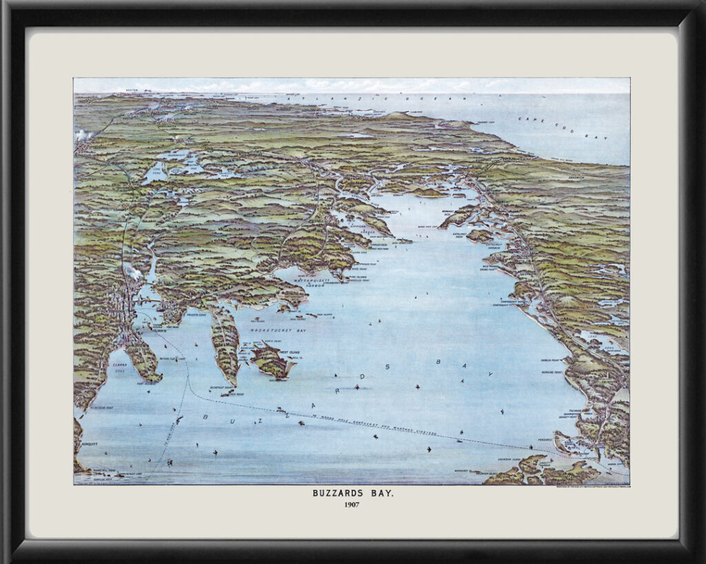Buzzards Bay MA Restored Map | Vintage City Maps