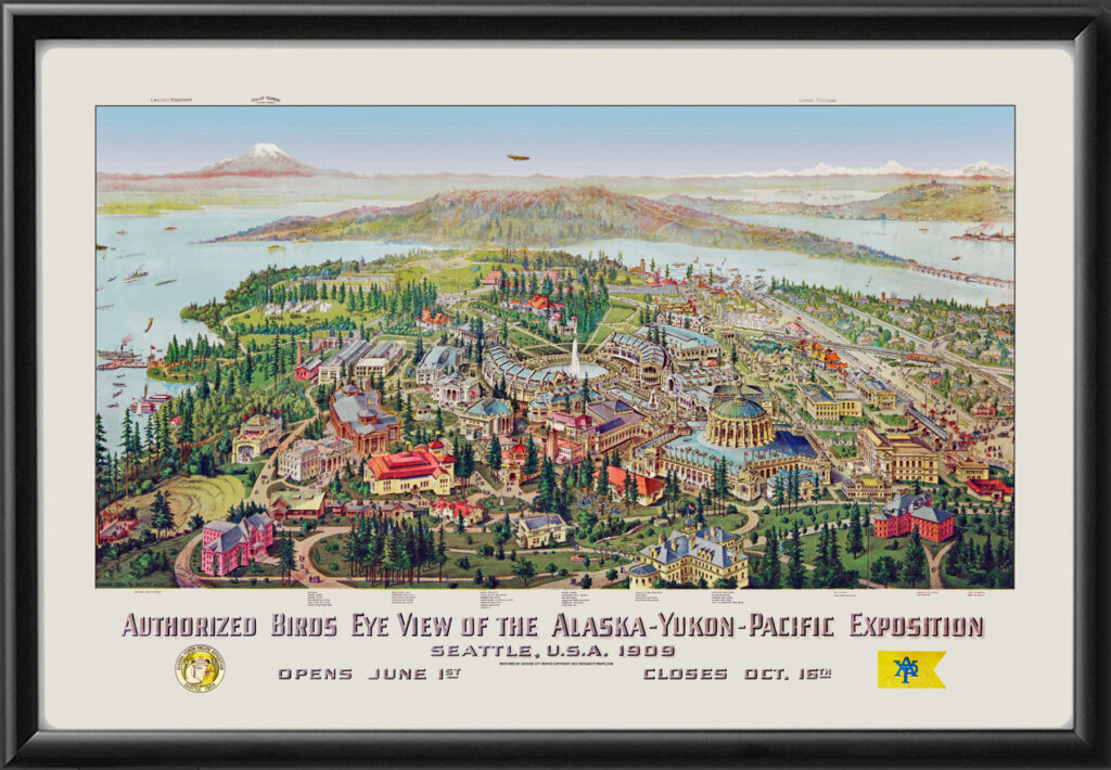 Seattle WA 1909 - Alaska-Yukon-Pacific Exposition Restored Map ...