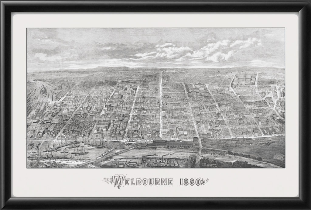 Melbourne Australia 1855 Restored Map | Vintage City Maps