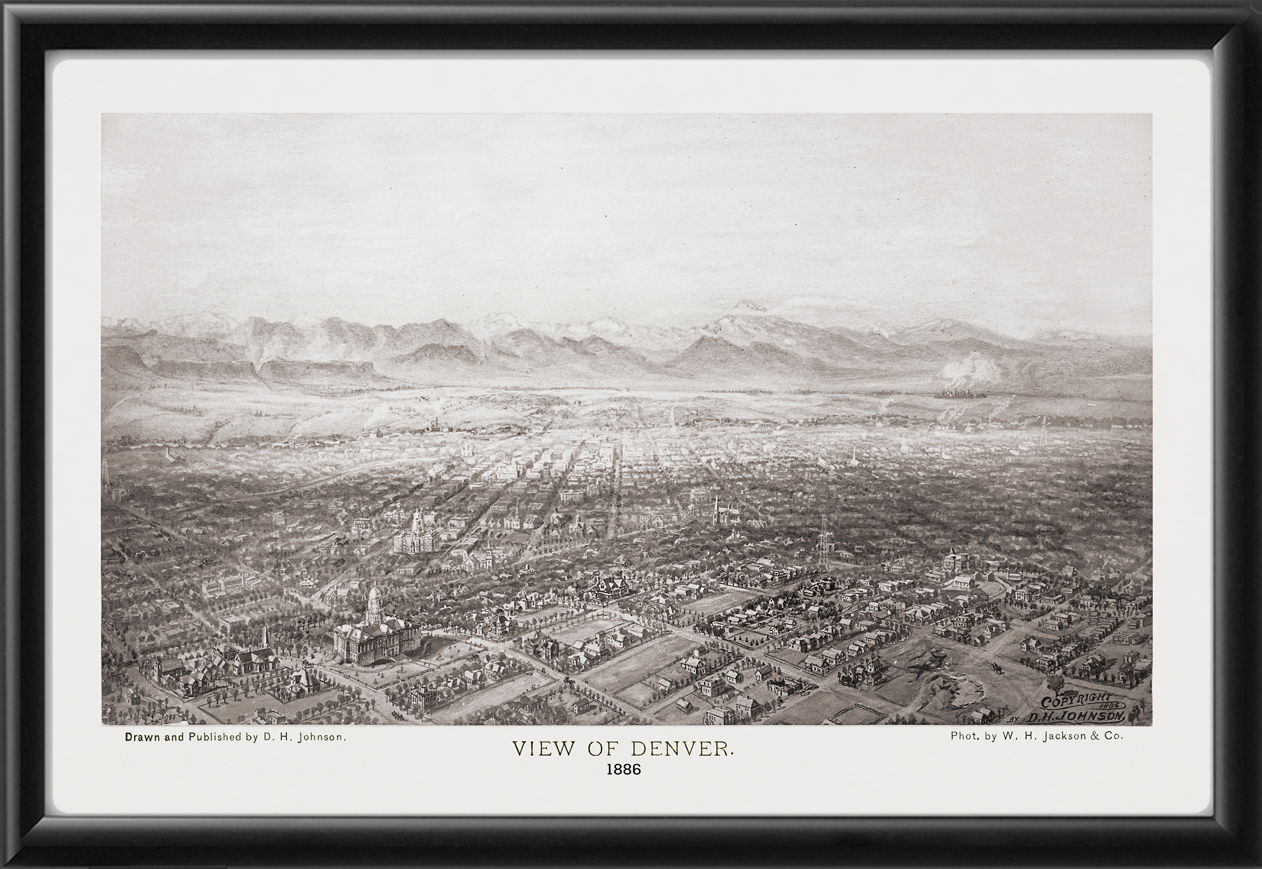 Denver CO 1886 Restored Map | Vintage City Maps