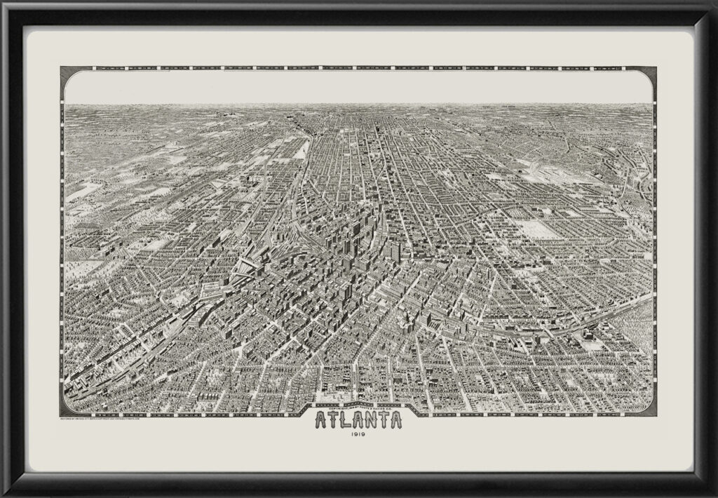 Atlanta GA 1919 Restored Map | Vintage City Maps