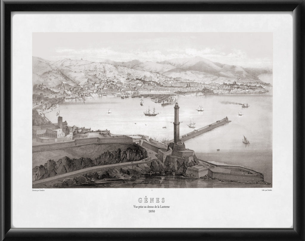 Genoa Italy 1850 Restored Map | Vintage City Maps
