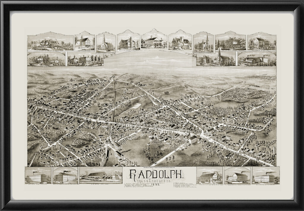 Randolph MA 1892 Restored Map | Vintage City Maps