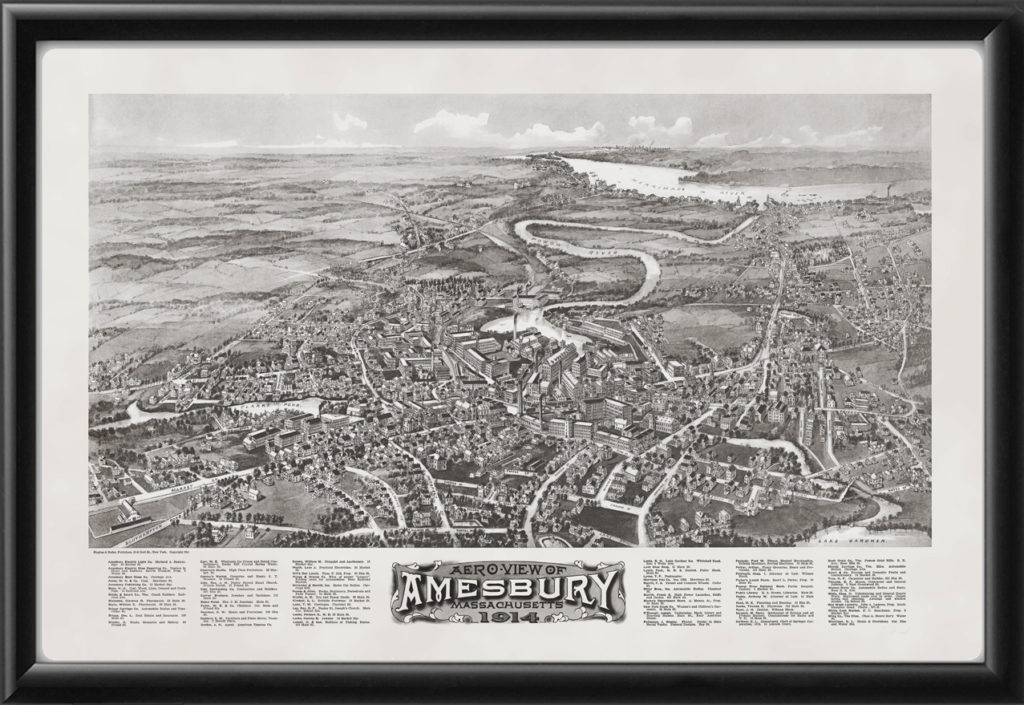 Amesbury, MA 1914 Restored Map | Vintage City Maps