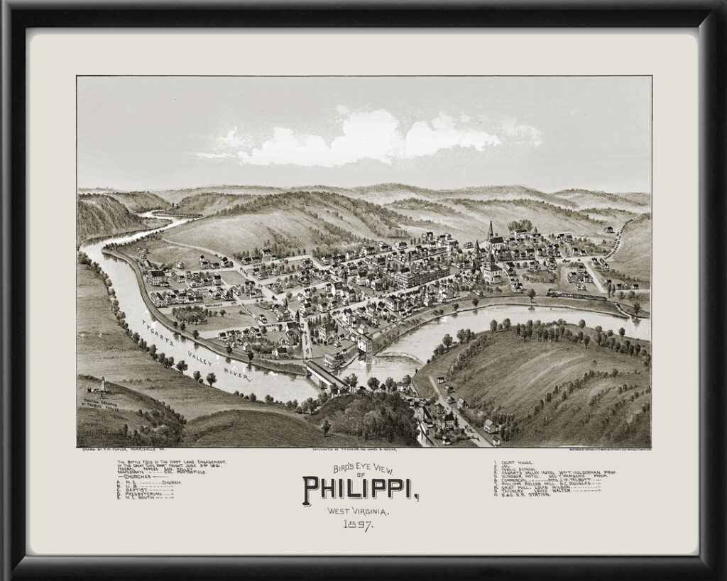 Philippi WV 1897 Restored Map | Vintage City Maps