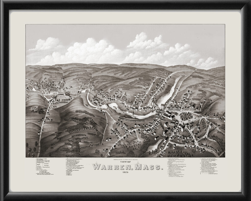 Warren MA 1879 Restored Map | Vintage City Maps