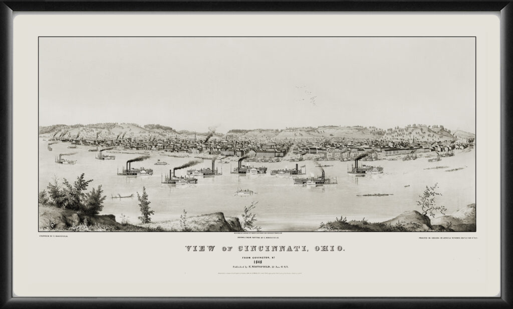 Cincinnati OH 1848 Restored Map | Vintage City Maps