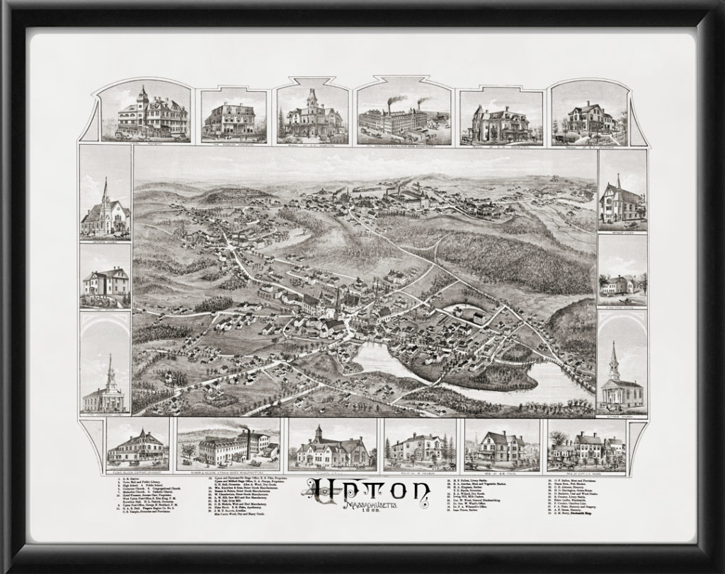 Upton MA 1888 Restored Map | Vintage City Maps
