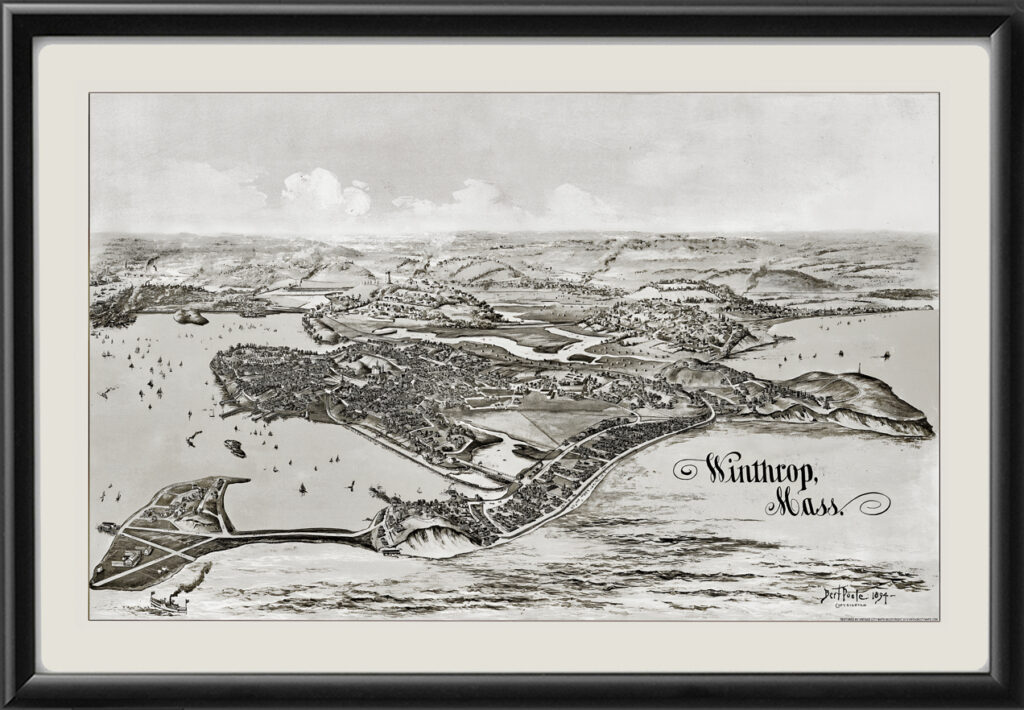 Winthrop MA 1894 Restored Map | Vintage City Maps