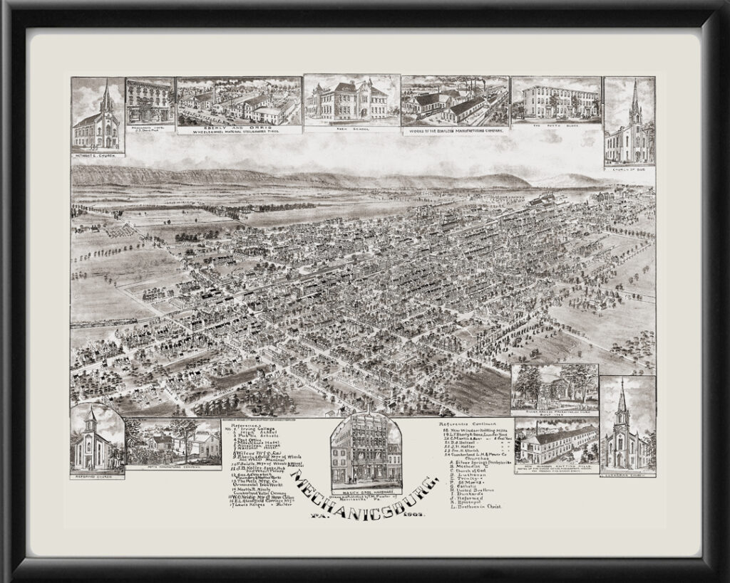 Mechanicsburg PA 1903 Restored Map | Vintage City Maps