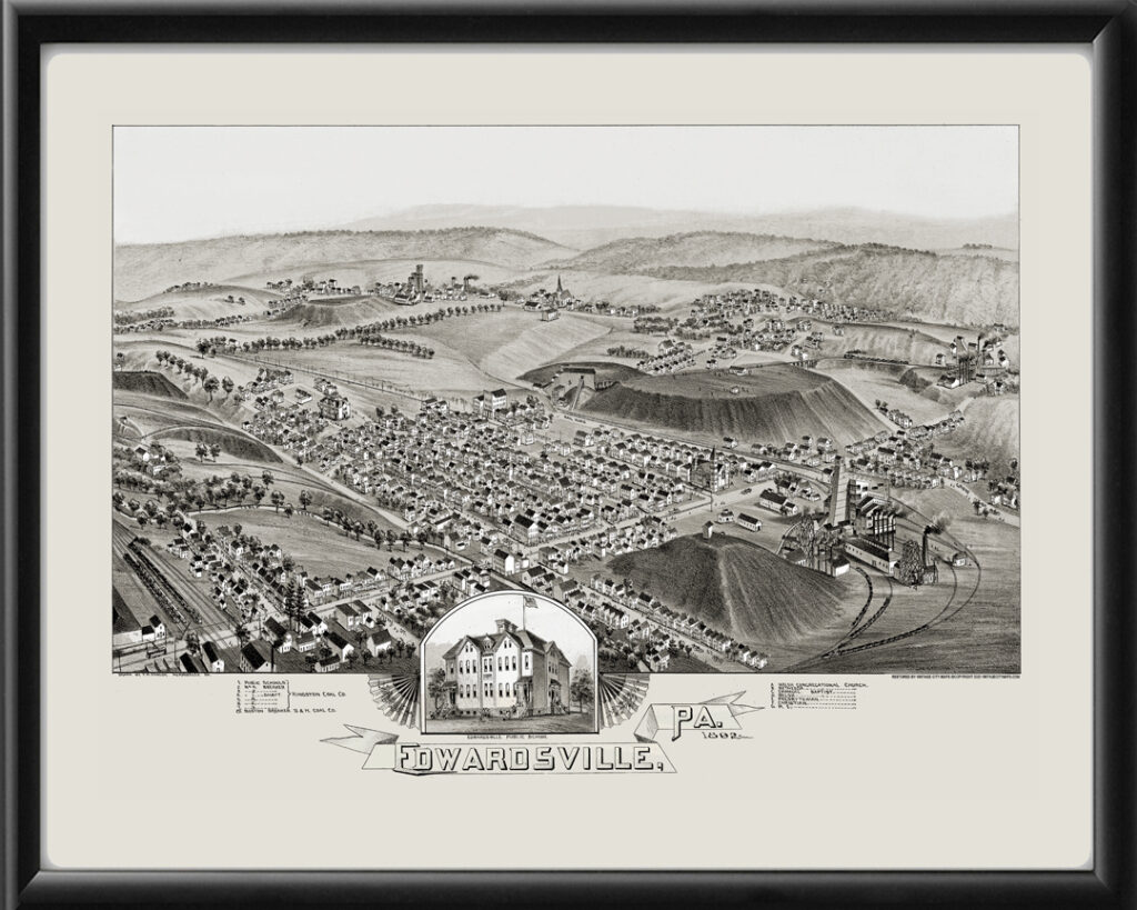 Edwardsville PA 1892 Restored Map | Vintage City Maps