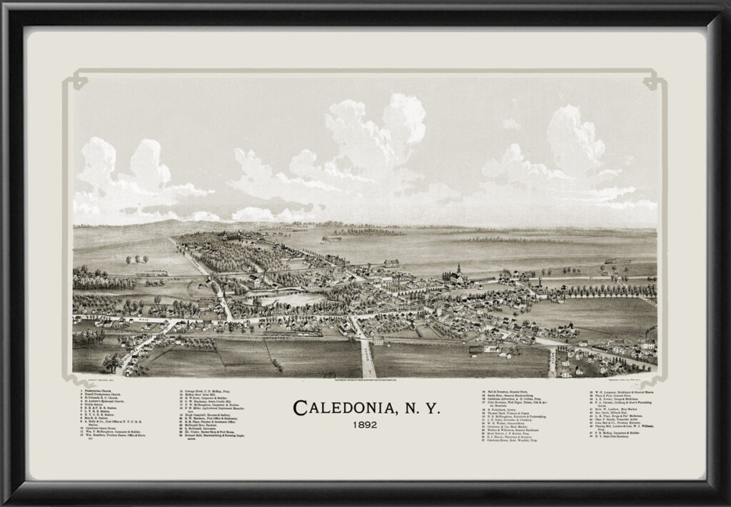 Caledonia NY 1892 Restored Map | Vintage City Maps