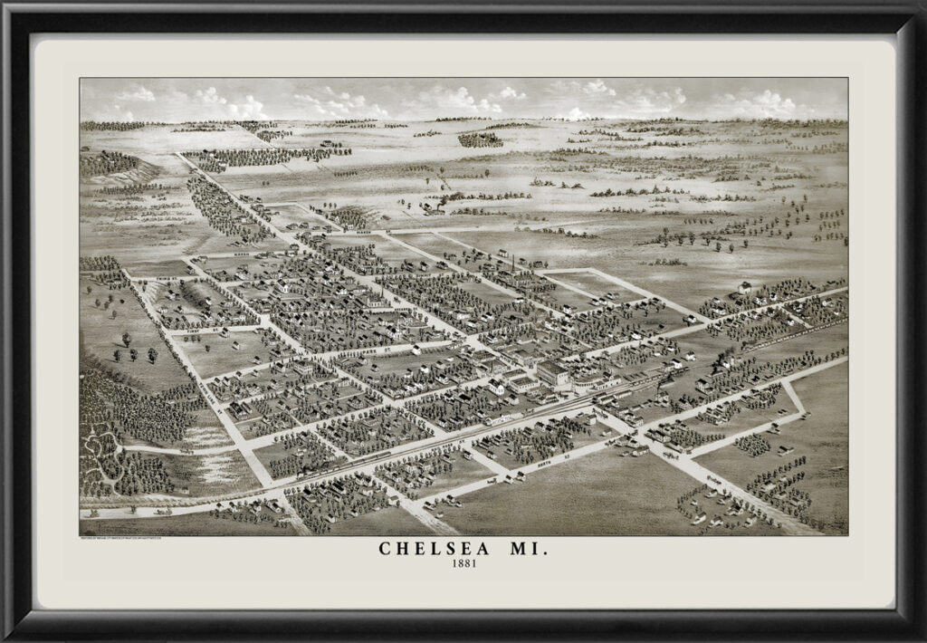 Chelsea MI 1881 Restored Map | Vintage City Maps