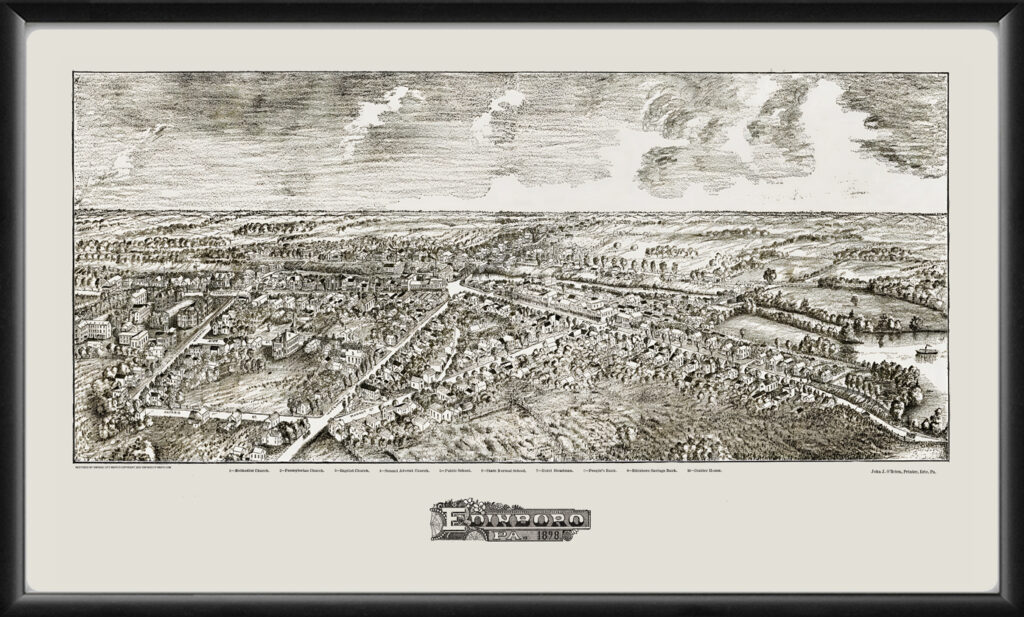 Edinboro PA 1898 Restored Map | Vintage City Maps