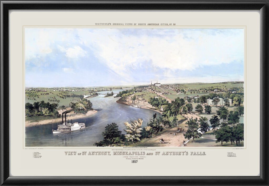 St. Anthony MN 1857 Restored Map | Vintage City Maps