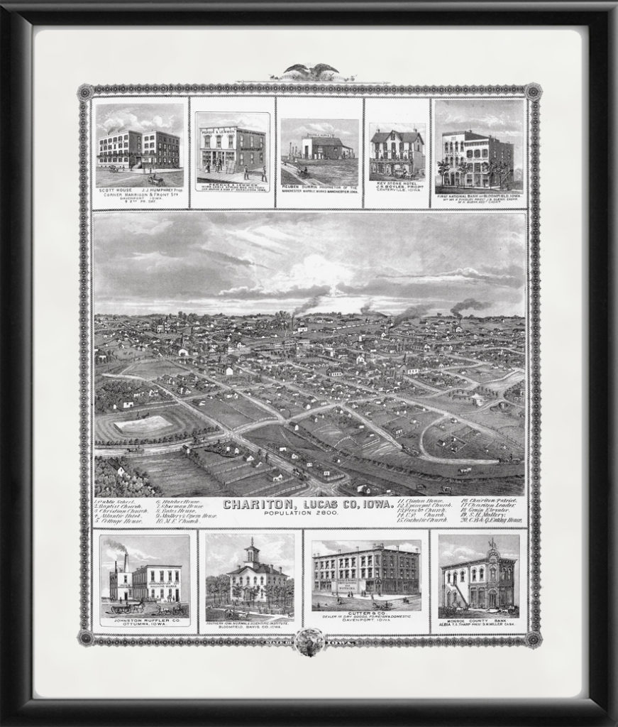 Leon IA 1875 Restored Map | Vintage City Maps