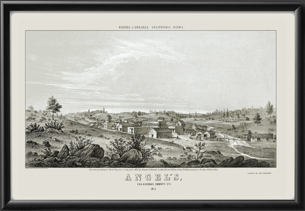 Angels Camp CA 1857 Restored Map | Vintage City Maps
