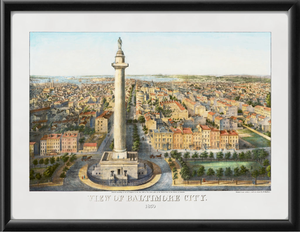 Baltimore MD 1850 Restored Map | Vintage City Maps